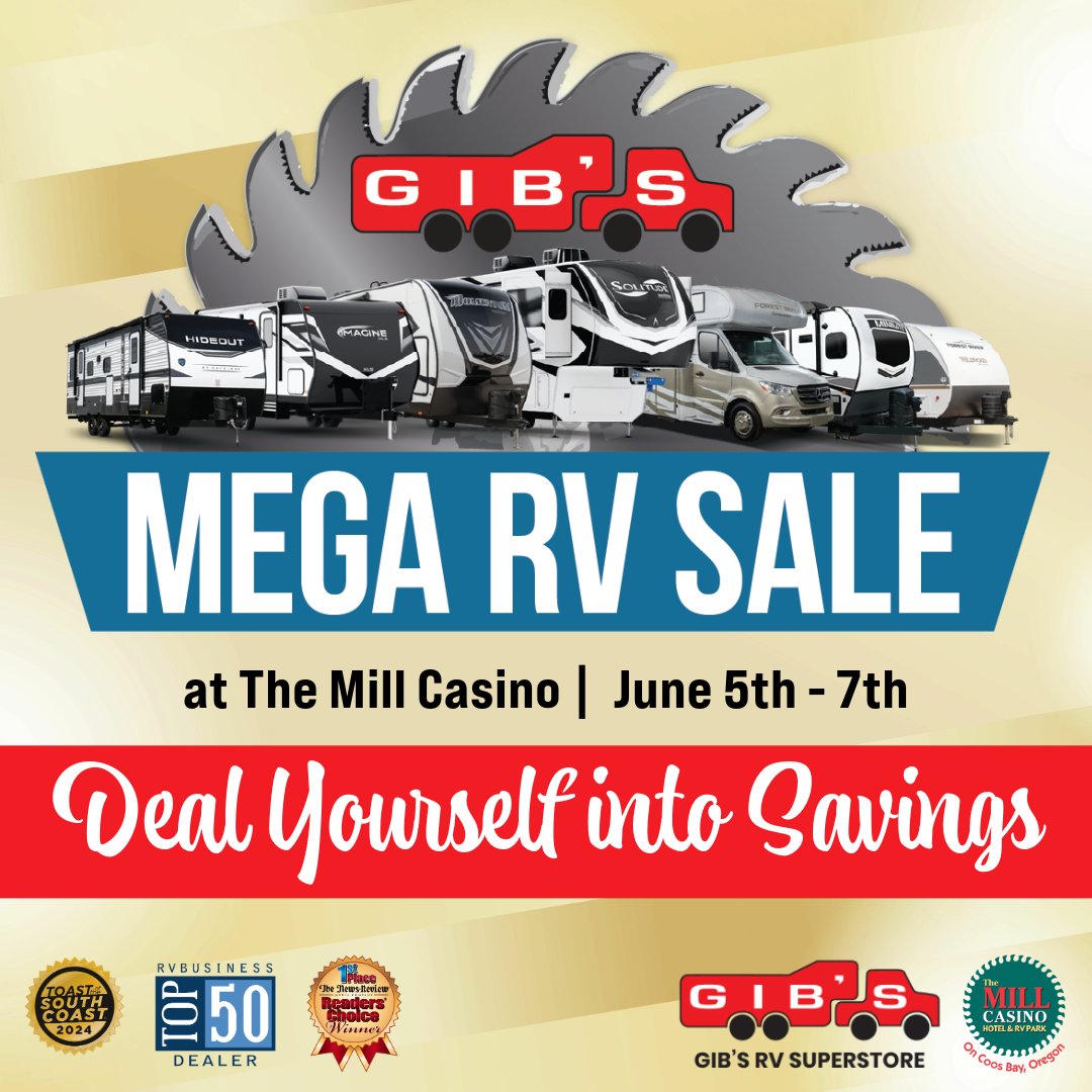 Mega RV Sale at the Mill | RVs For Sale in Coos Bay Oregon | Gib's RV ...